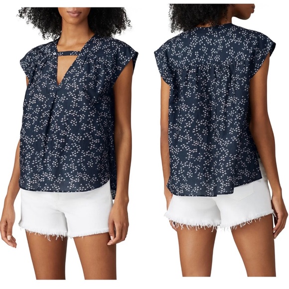 Current/Elliott | Tops | Current Elliot The Short Sleeve Sky Blouse ...